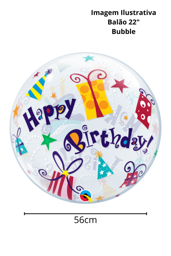 Balão Bubble 22” Aniversário, Faça um Pedido e Presentes - Qualatex ...
