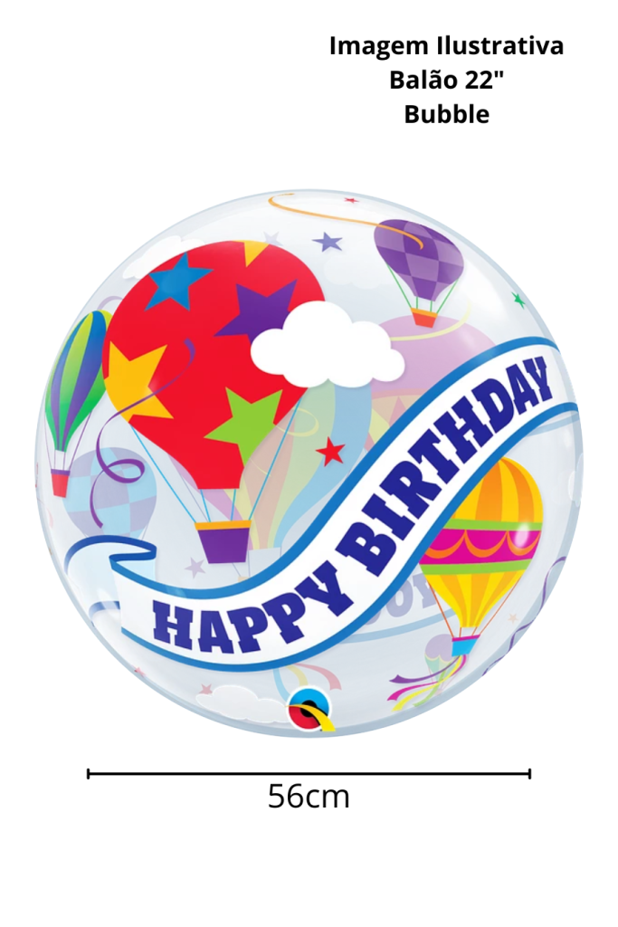 Balão Bubble 22” Aniversário e Passeio de Balão de Ar Quente - Qualatex ...