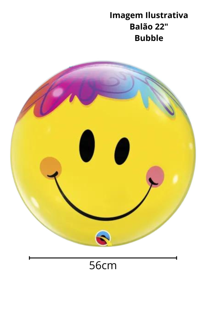 Balão Bubble 22” Carinha Sorridente Brilhante - Qualatex – Embrulhe Balões