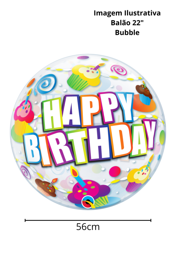 Balão Bubble 22” Aniversário, Faça um Pedido e Presentes - Qualatex ...