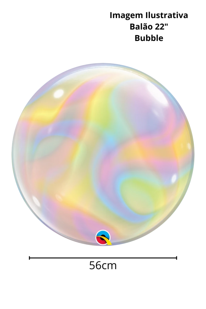 Balão Bubble 22” Redemoinhos Pasteis - Qualatex – Embrulhe Balões