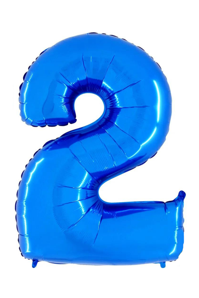 Balão Metalizado Número 2 - Azul - Megatoon – Embrulhe Balões