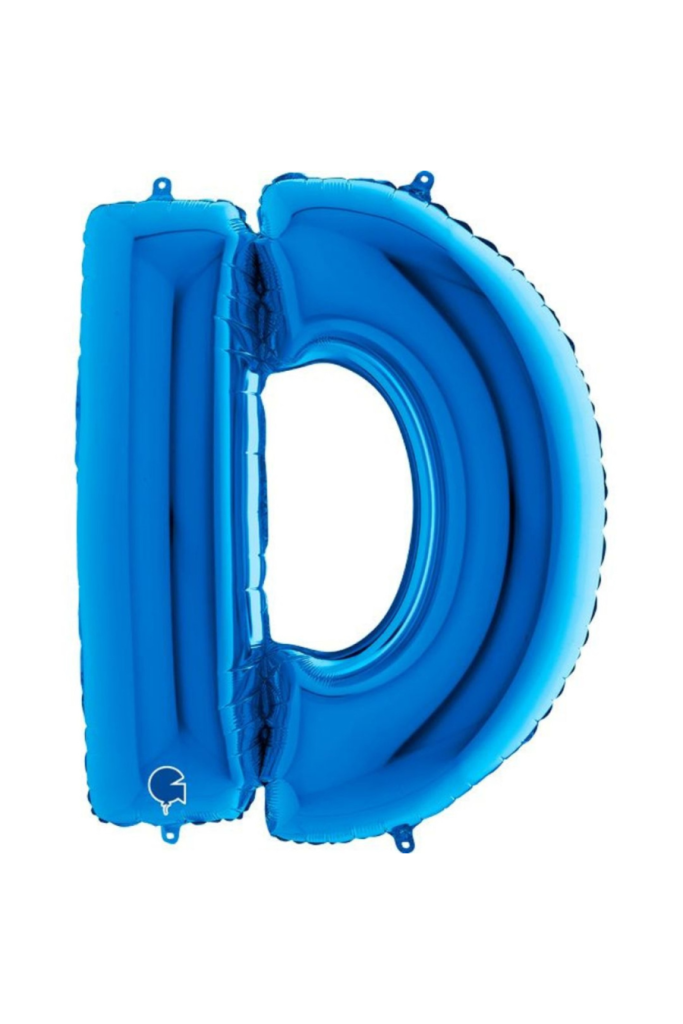 Balão Metalizado Letra D - Azul - Megatoon – Embrulhe Balões