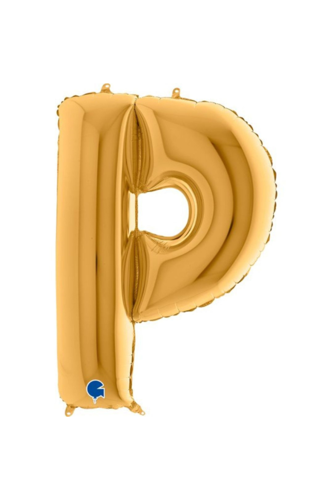 Balão Metalizado Letra P - Ouro - Megatoon – Embrulhe Balões