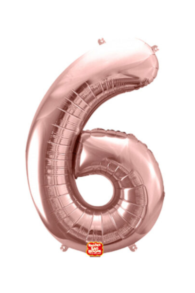 Balão Metalizado Número 6 - Rose Gold - São Roque – Embrulhe Balões