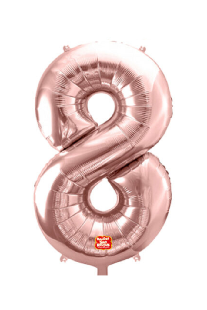 Balão Metalizado Número 8 - Rose Gold - São Roque – Embrulhe Balões