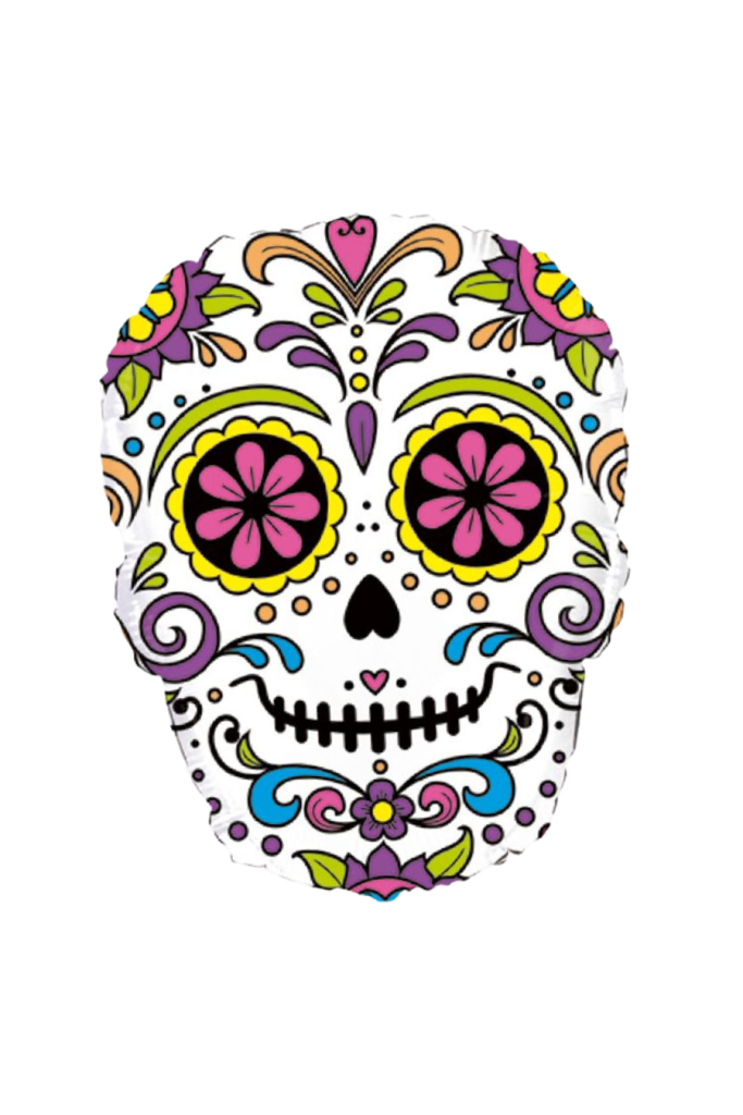 Balão Metalizado 14" Mini Caveira Mexicana - Megatoon – Embrulhe Balões